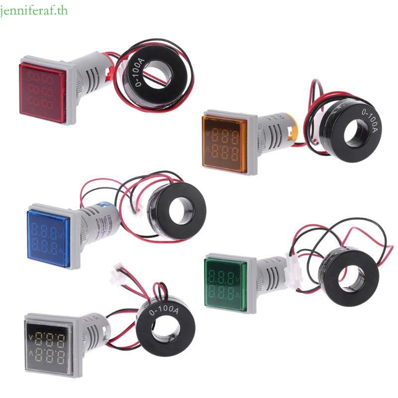 Jenniferf จอแสดงผลคู่โวลต์มิเตอร์แอมป์มิเตอร์เครื่องวัดแรงดันไฟฟ้า AC ...