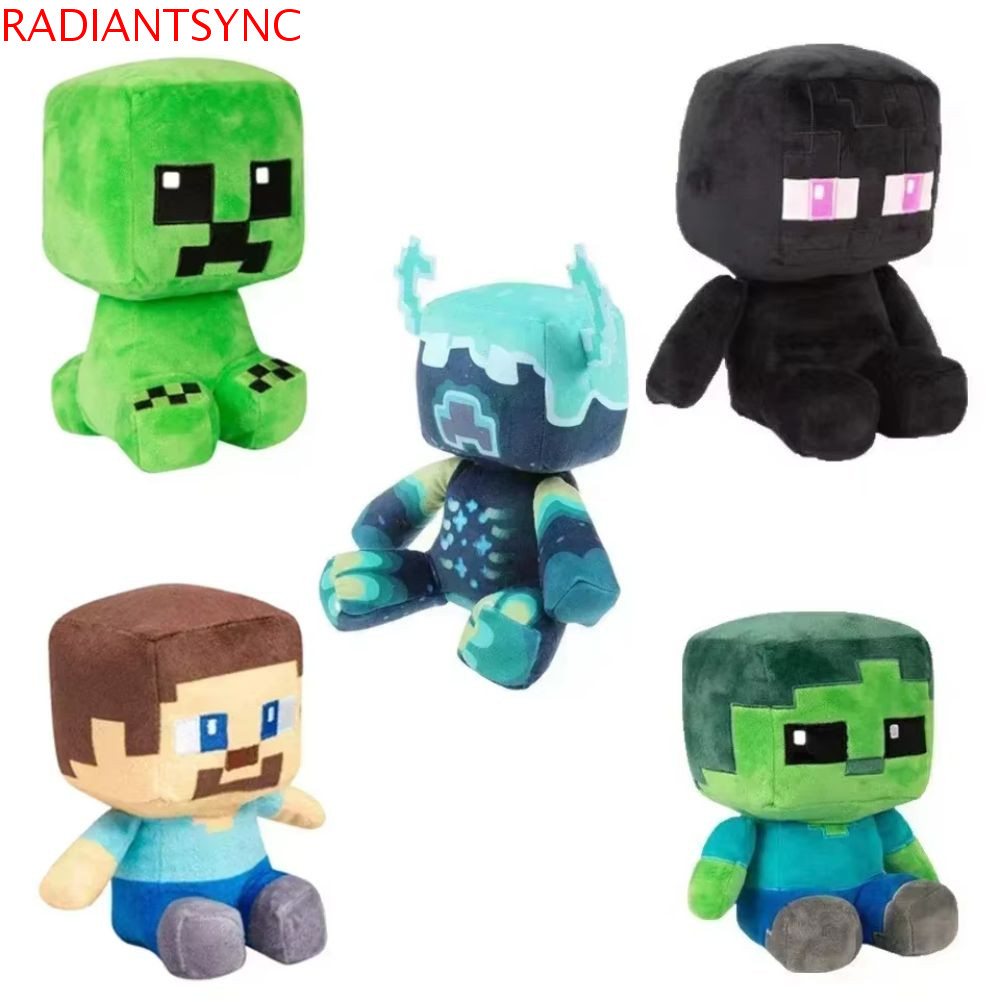 RADIANTSYNC Plush Steve ตุ๊กตาตุ๊กตา, My World วัวสีชมพู MC ตุ๊กตาตุ๊กตาของเล่น, Soft Zombie ...