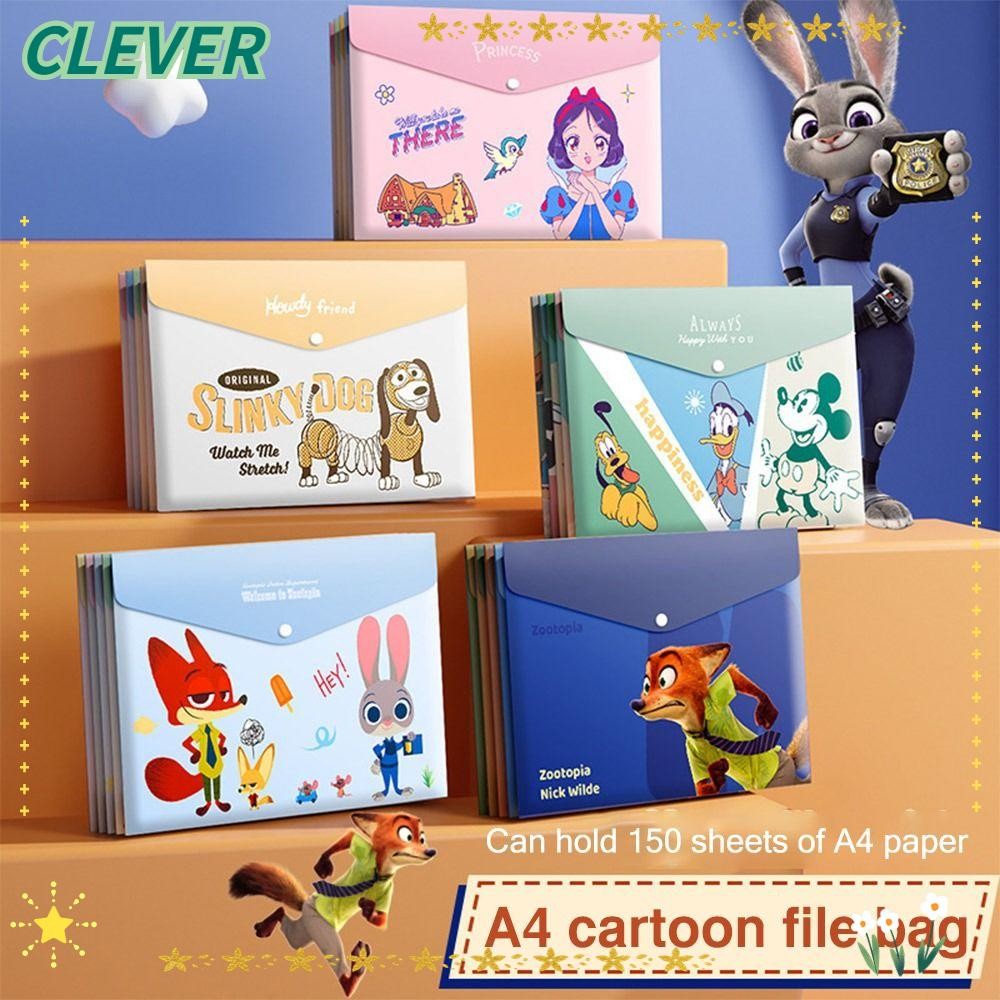 CLEVER 5 ชิ้น/เซ็ตโฟลเดอร์แฟ้ม A4, ตัวละครอนิเมะความจุขนาดใหญ่กระเป๋า ...
