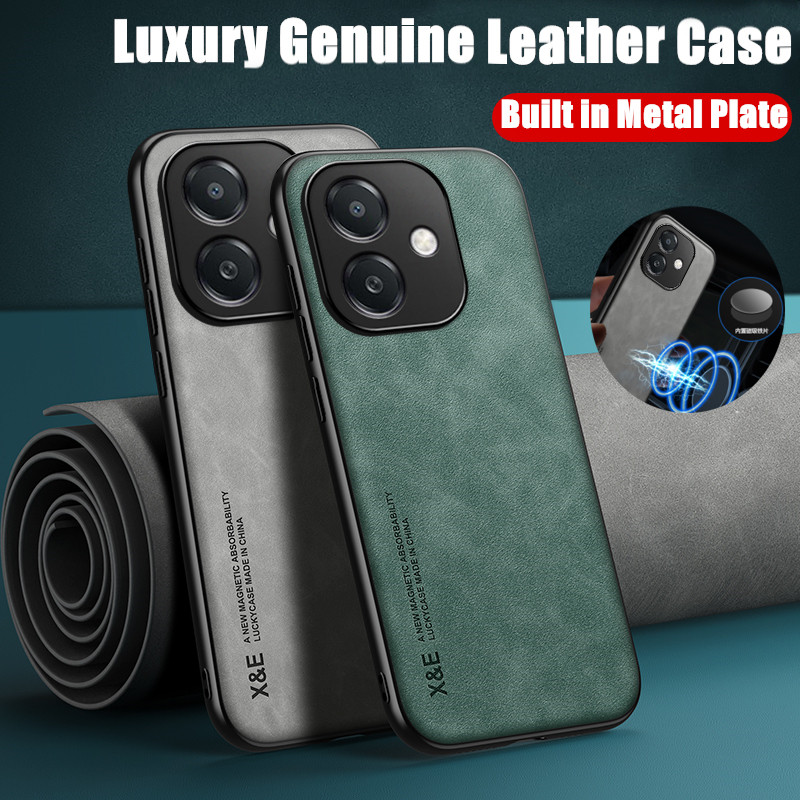 สําหรับ OPPO A3 4G CPH2669 Slim Minimalist ของแท้ Lamb หนังในตัวแผ่น ...