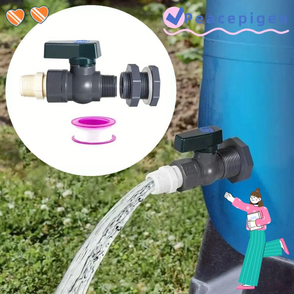 PEACEPIGEO Rain Barrel Diverter Kit, พร้อมการเชื่อมต่อด้านใน 3/4 นิ้ววาล์วถังฝน, อะแดปเตอร์ข้อ ...