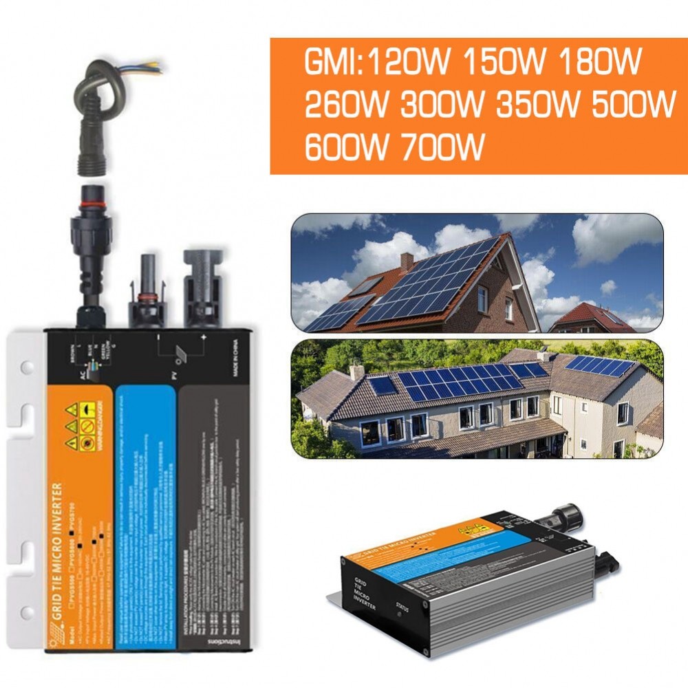 Mains Inverter Electrical Grid อุปกรณ์โซลาร์เซลล์ 120-700W เชื่อมต่อ ...