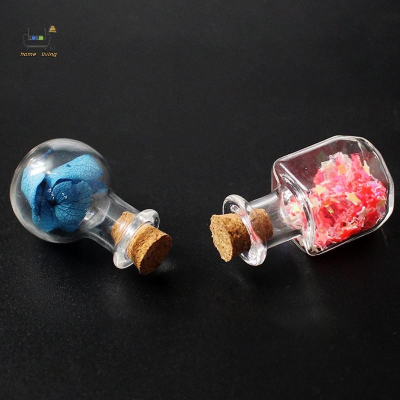 Openw 10 ชิ้นขวดแก้วขนาดเล็กพร้อมจุกไม้ก๊อก DIY ตกแต่งมินิแก้ว Vials Cork ข้อความแก้ว Vial ...