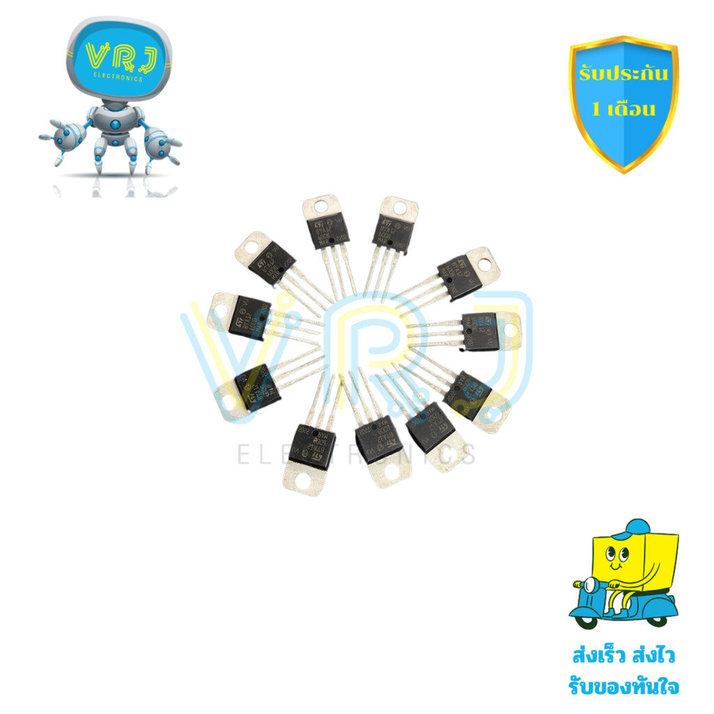 BTA12-600 TriaC แท้ 12A 600V TO-220 สำหรับควบคุมไฟ AC ในงานอุตสาหกรรม ...