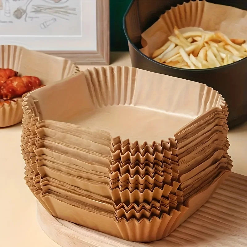 50/100Pcs Air Fryer Disposable Paper Non-Stick Airfryer Baking Papers ...