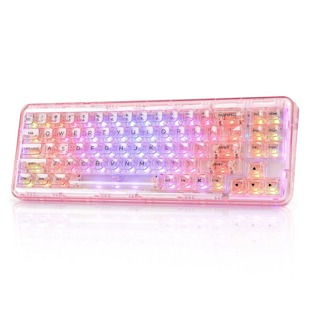 YUNZII X71 Mechanical Gaming Keyboard Transparent Keycap 71 Keys Layout ...