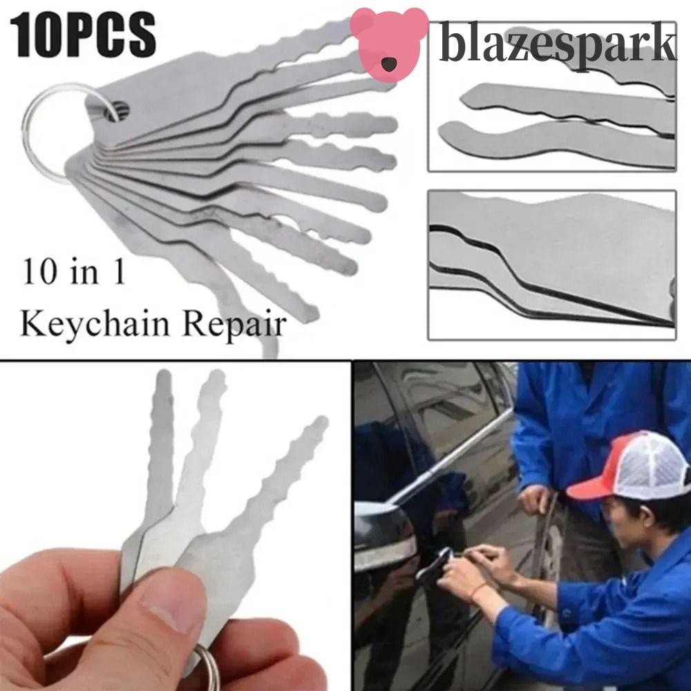 BLAZESPARK 10 ชิ้น/เซ็ตเปิดประตู, ปุ่ม Jiggler สองด้านที่ทนทาน, Universal 10 In 1 Lockpick สวม ...