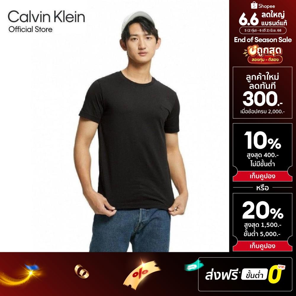 CALVIN KLEIN เสื้อยืดผู้ชาย ทรง Regular รุ่น J320986 BEH - สีดำ ...