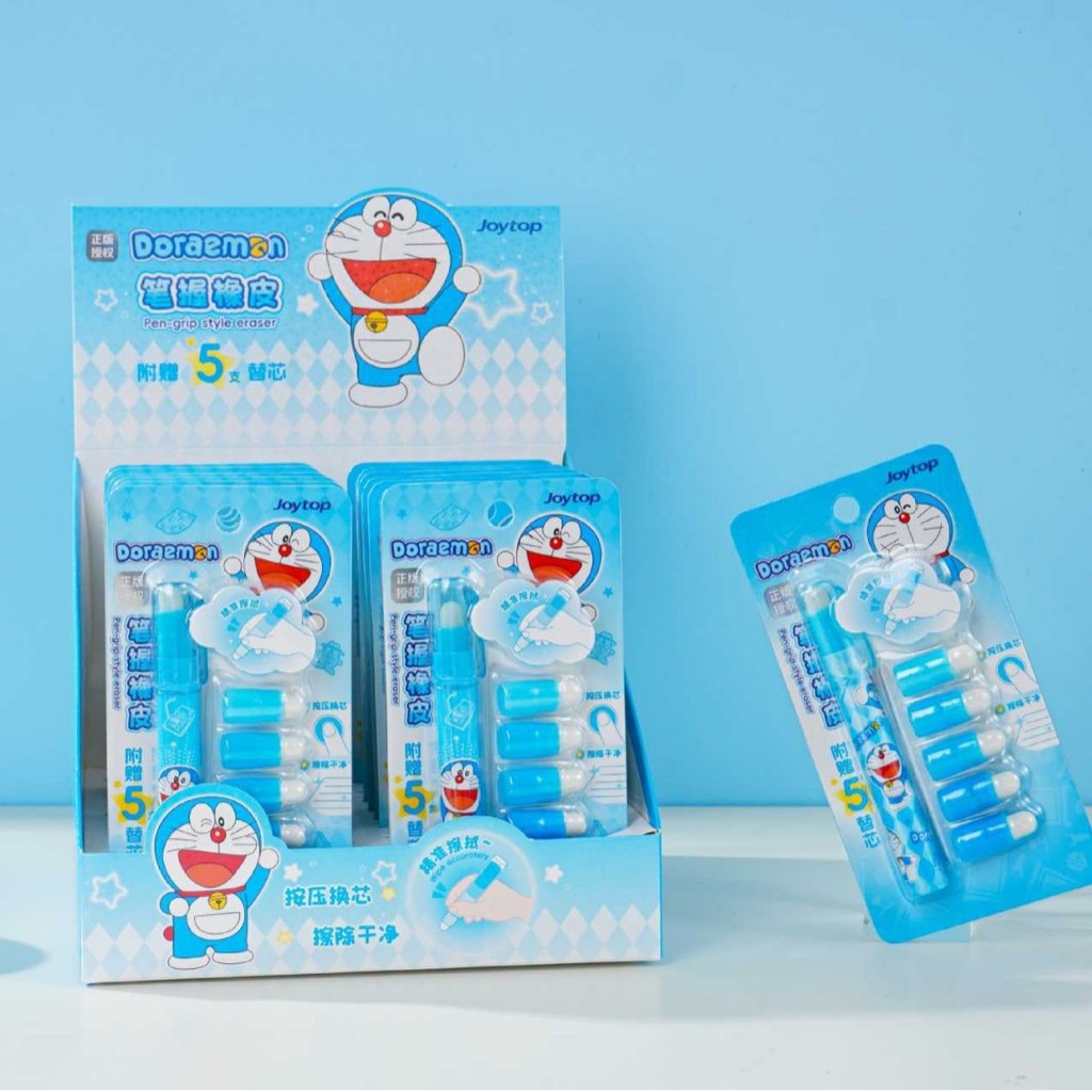 1SET Joytop Doraemon Pen Eraser Set - แกนเปลี่ยนแบบถอดได้ | Shopee Thailand