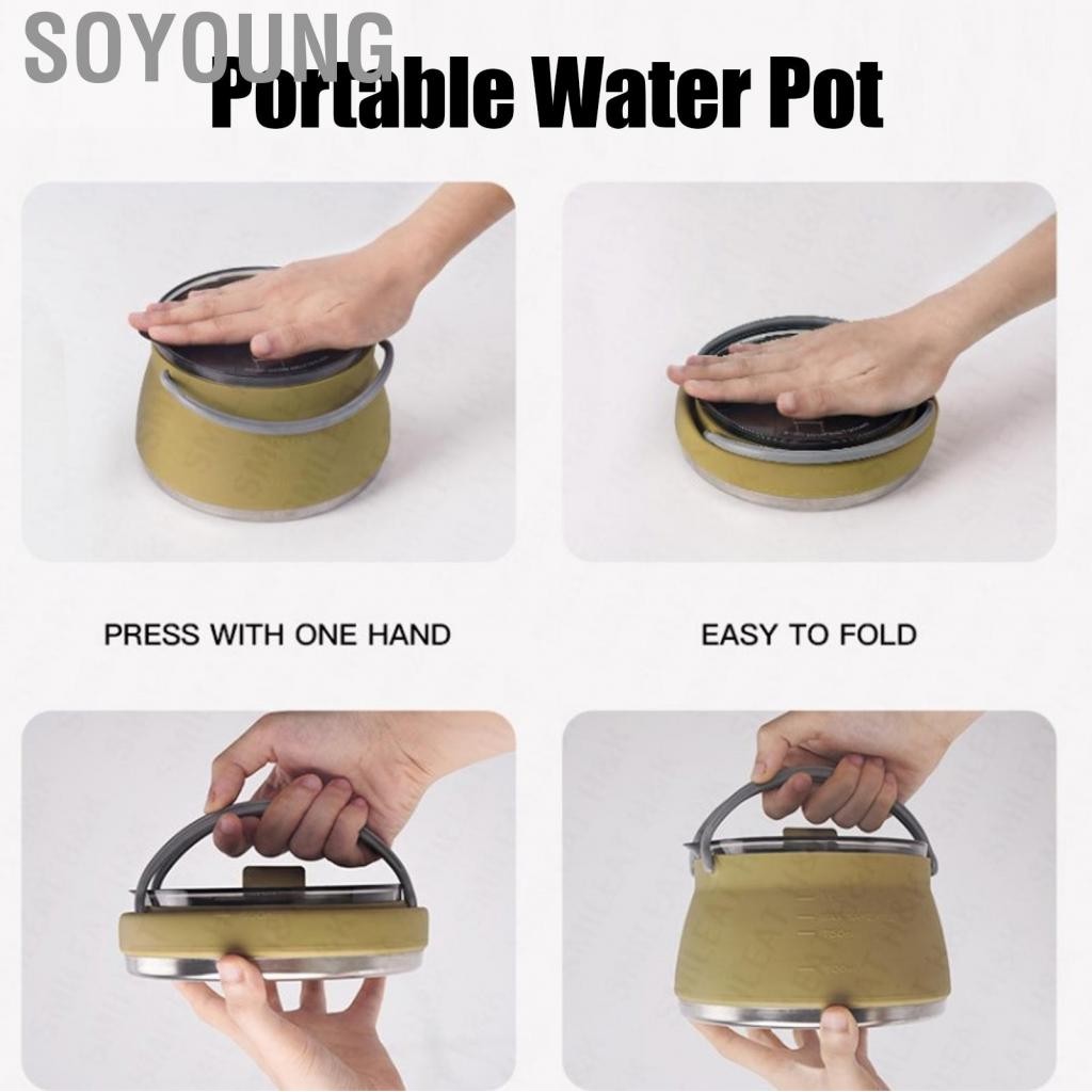Soyoung Mini Boiling Water Pot Silicone Folding Folding Kettle สำหรับ ...