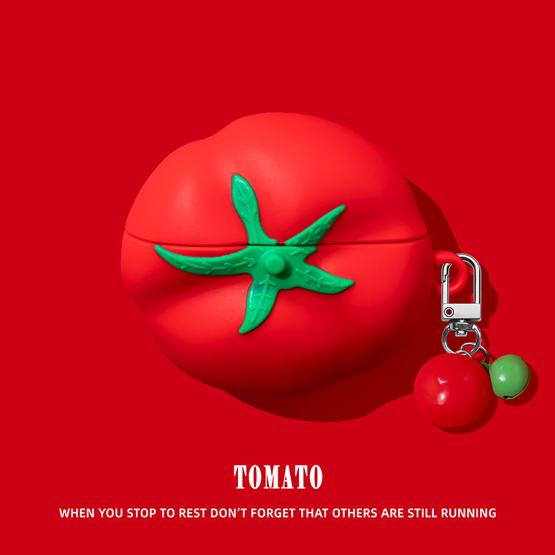 (Pro3 2025)เคสมะเขือเทศสําหรับ AirPods4/4ANC/1/2/3/Pro/Pro2Pro3 เคสซิลิโคนอ่อนนุ่มพร้อมจี้ ...