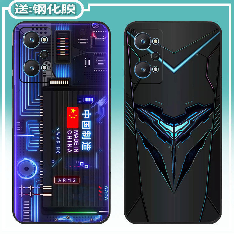 สำหรับเคสโทรศัพท์ Realme GT Neo 2 เคสเทคโนโลยีสีดำเท่ 5G เคสนุ่ม GT Neo ...