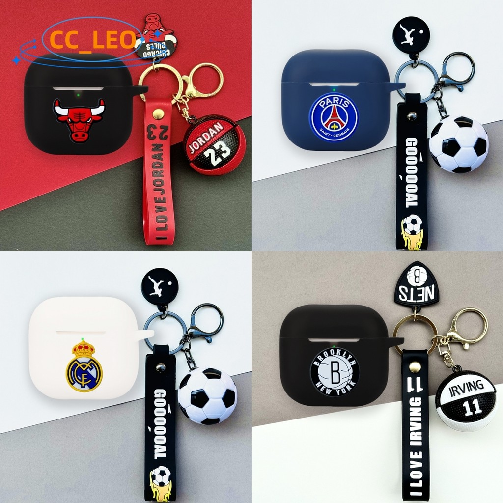 For EDIFIER X3 Pro Case Cartoon Basketball Soccer Keychain Pendant ...