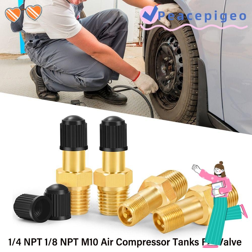 PEACEPIGEO ถังเครื่องอัดอากาศเติมวาล์ว, 1/4 NPT 1/8 NPT M10 วาล์วป้องกันการกัดกร่อน, วาล์วทองแดง ...