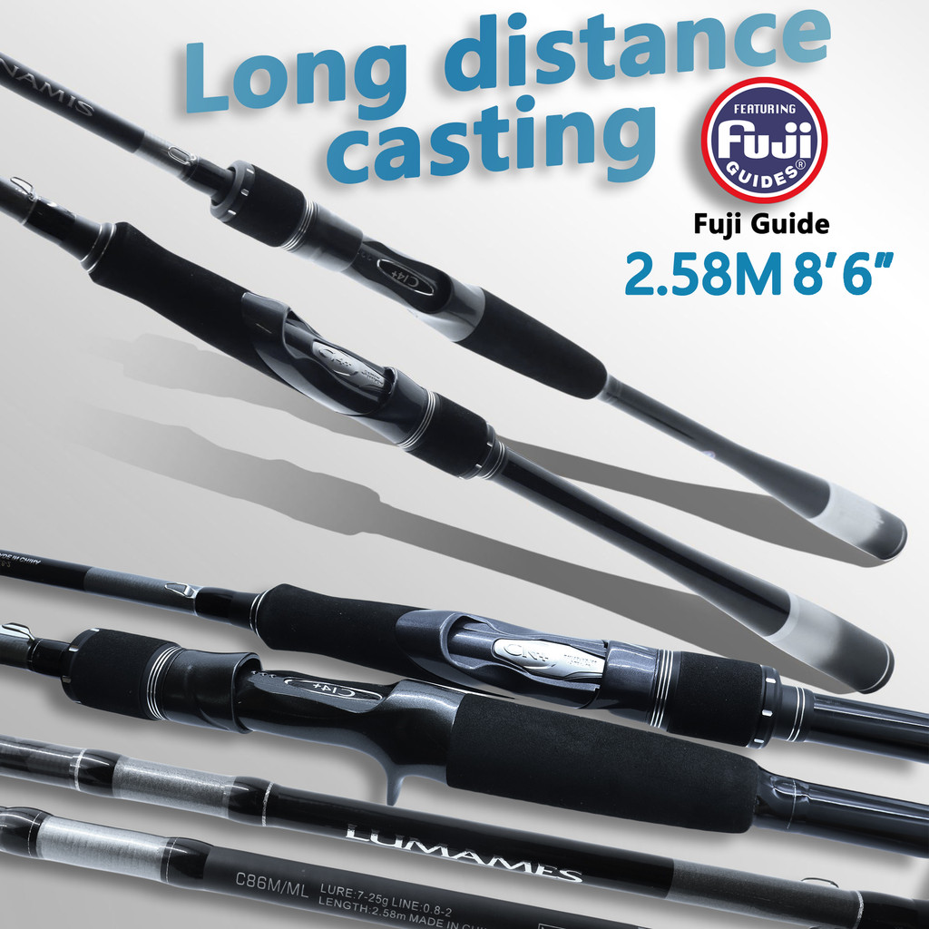 LUNAMIS FUJI Guide 2.58m คันเบ็ด M/ML ความแข็ง #0.8-#2 สายตกปลาระดับ 7 ...