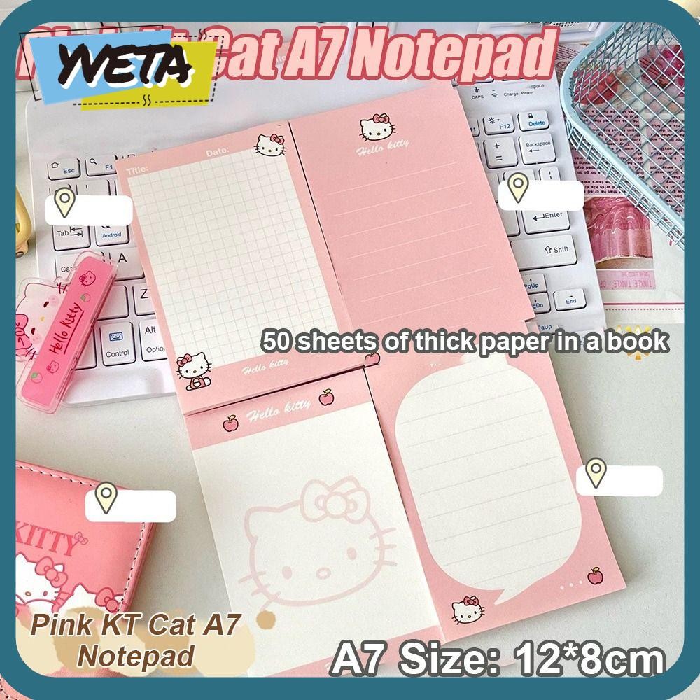 YVETA แผ่นรองเขียนบันทึก 1 ชิ้น, สมุดบันทึกแมวคิตตี้ 50 หน้า, รางวัลของขวัญ A7 | Shopee Thailand