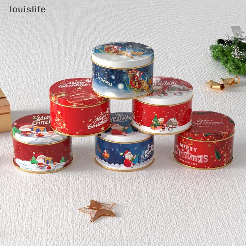 LETH คริสต์มาส Old Man Candy Tins ตกแต่งรอบ Tinplate กล่อง Xmas Candy ...