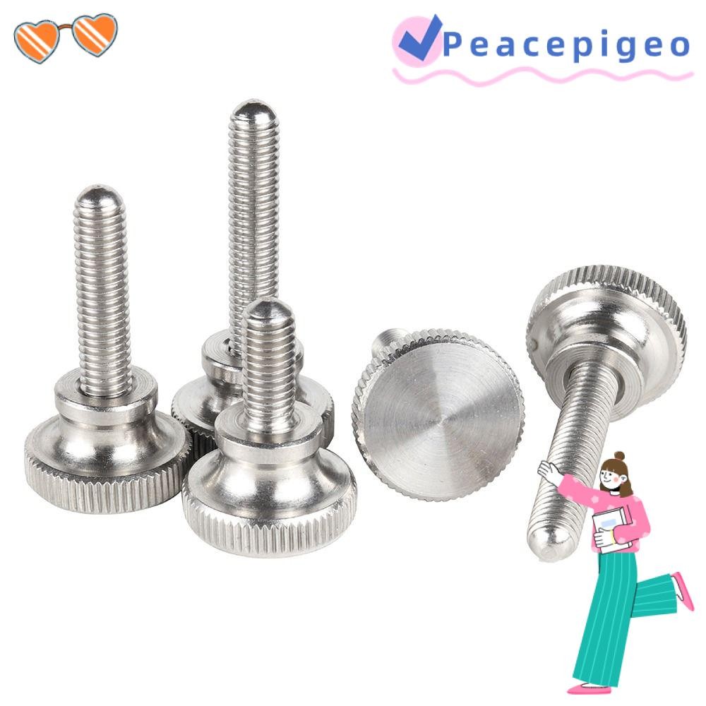 PEACEPIGEO 10 ชิ้น Knurled Thumb Screw, M2 M2.5 M3 ที่จับมือหัวสูง, 304 สแตนเลสสตีลกระชับมือ ...