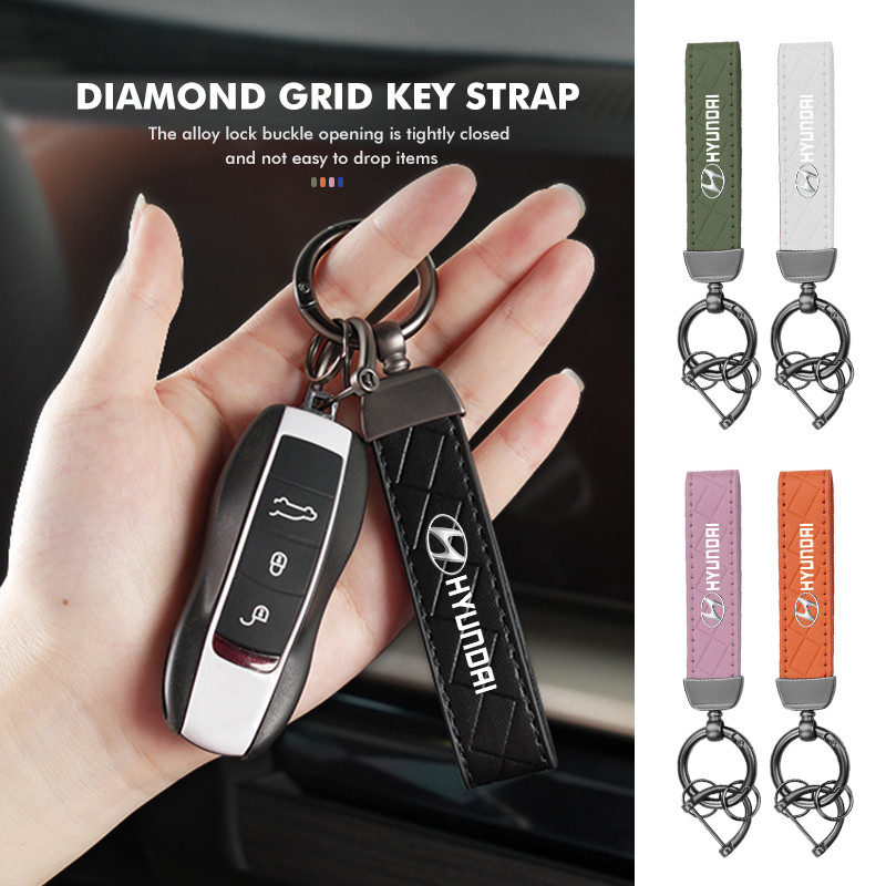 กุญแจรถหัวเข็มขัดหนังพวงกุญแจ360 universal รถ key chain anti-los ...