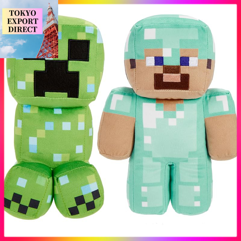 Mattel Minecraft Plush Figure 2-Pack: Diamond Armor & Charged Creeper ...