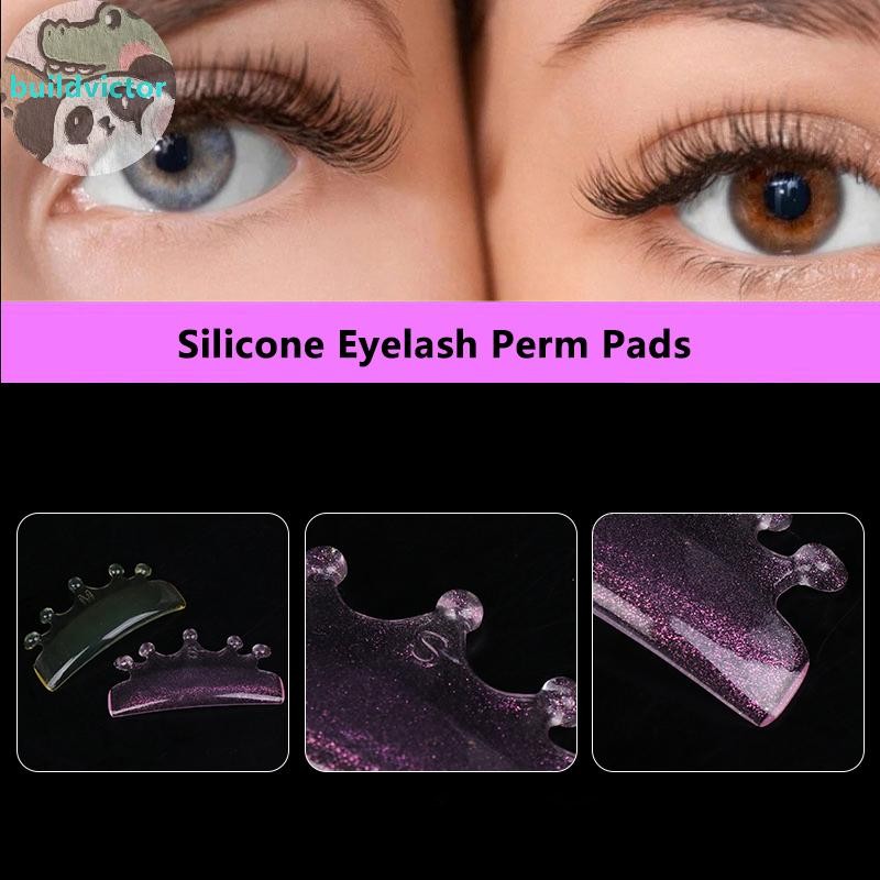 Buildvictor 2 คู่ Crown Shape กาวฟรีซิลิโคน Eyelash Perm Rod Lash ยกเคลือบ Pad 3D Lashes ...