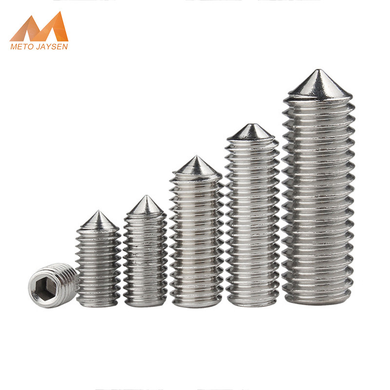 M3 M4 M5 304 สแตนเลสสตีลชุดสกรูกรวย Headless Hex Grub Bolt Fastener ความยาว 3-40 มม. | Shopee ...