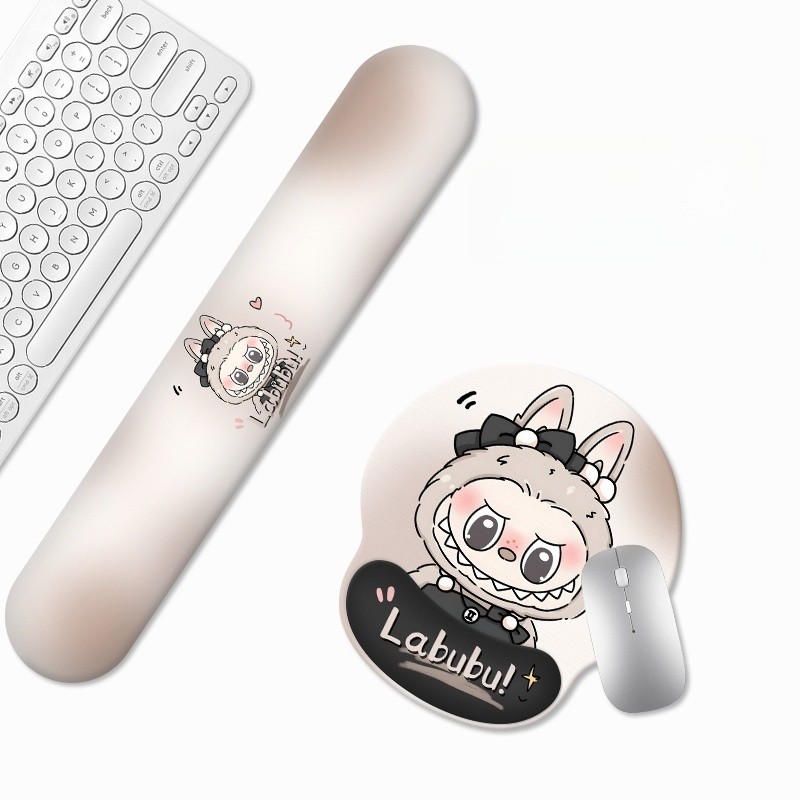 Labubu แผ่นรองเมาส์ซิลิโคน Office Study Desktop Anti-Tendon Sheath Rest ...