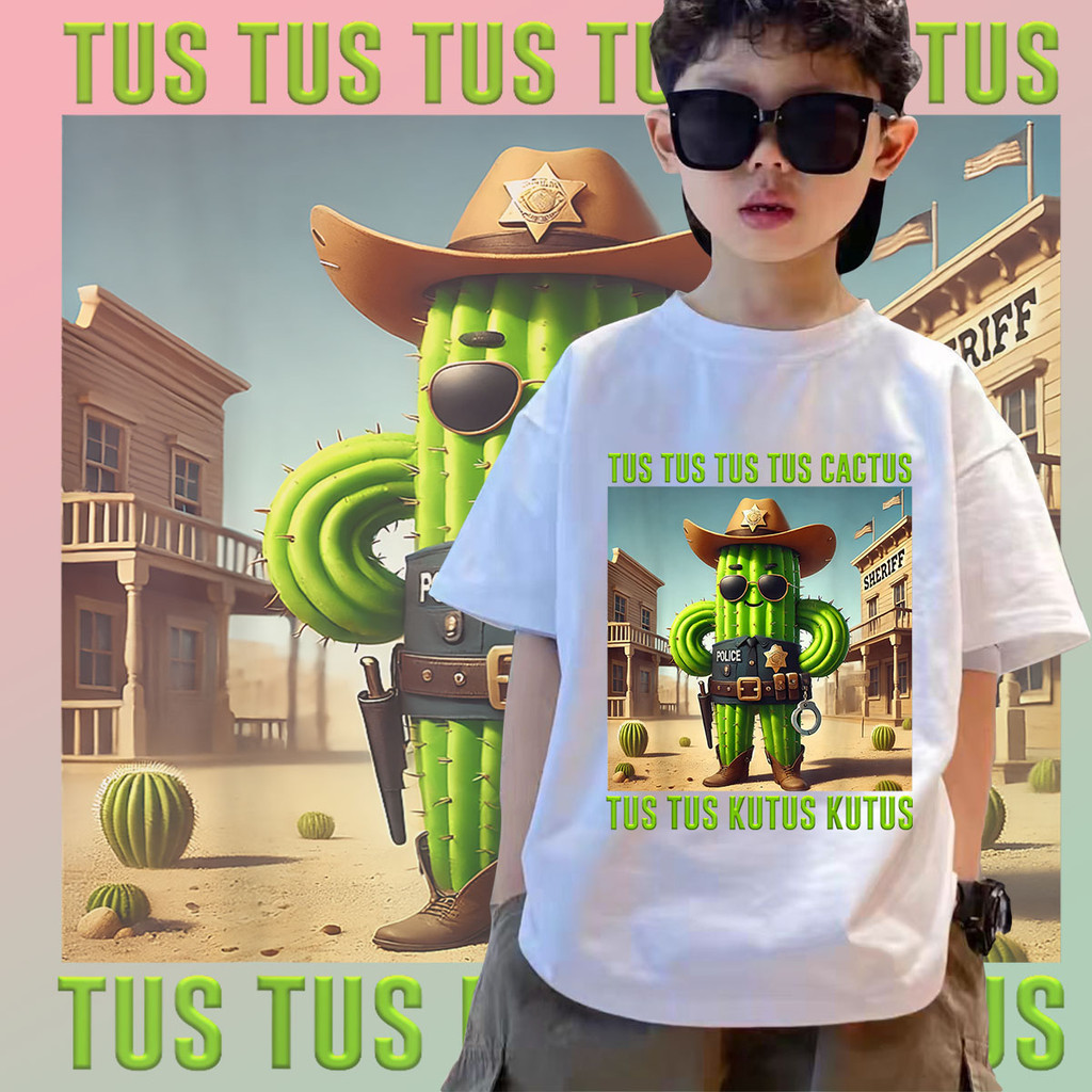 Tus Tus Cactus Tus Kutus AI Generated Monster Meme Boys เสื้อยืดเด็ก ...