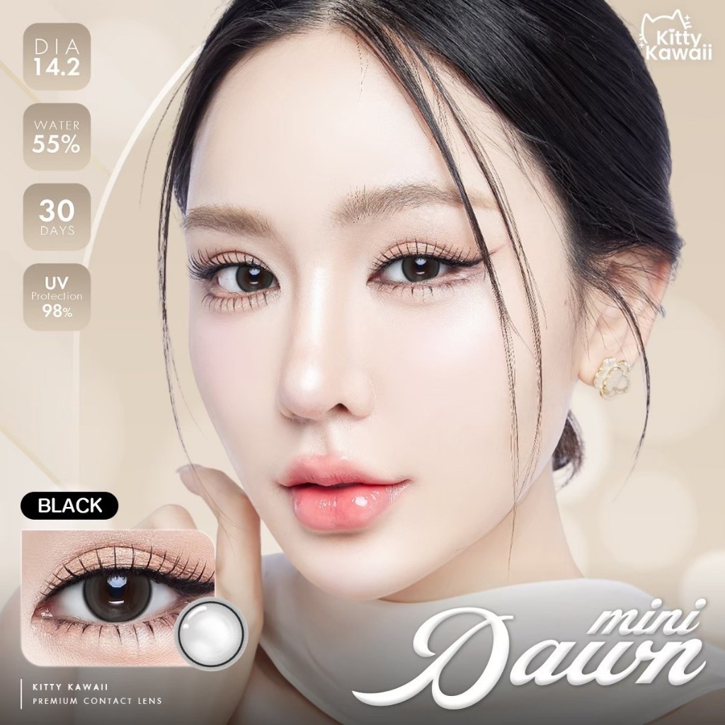 🔥คอนแทคเลนส์💕ขนาดมินิ💕Black💕Mini Dawn (kittykawaii) | Shopee Thailand