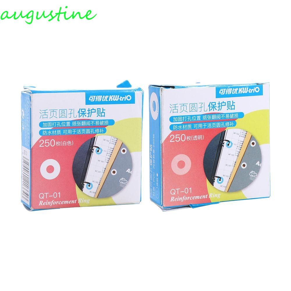 AUGUSTINE Hole Punch Protector Office 250pcs แหวนเสริมใบหลวม 15 มม. ...