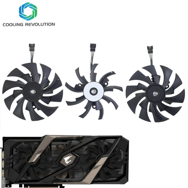 95 มม.PLD10015B12H พัดลมการ์ดกราฟิกสําหรับ Gigabyte AORUS GeForce RTX 2060 2070 SUPER 2080 ...