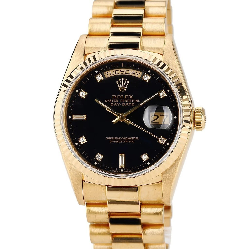 Rolex Sunday Calendar Type Automatic Mechanical Date Week Gold Diamond ...