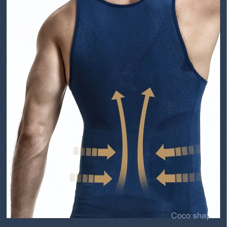 Plus ขนาดผู้ชาย body Shaper เสื้อกั๊กการบีบอัดหน้าท้อง Shapewear Tummy ...