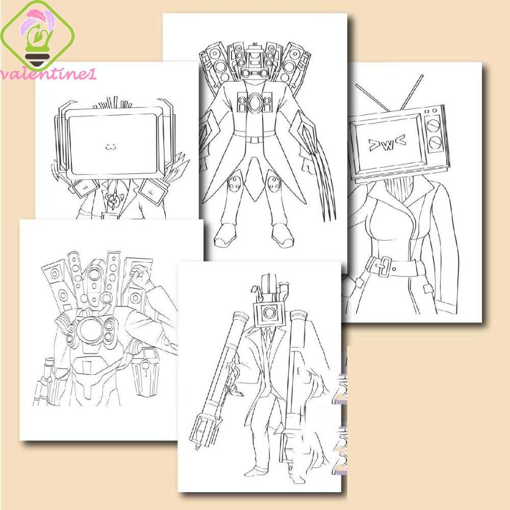 VALENTINE Skibidi Toilet Hand Drawn Book, Titan TV Man Novice Zero Basic Manga Sketching ...