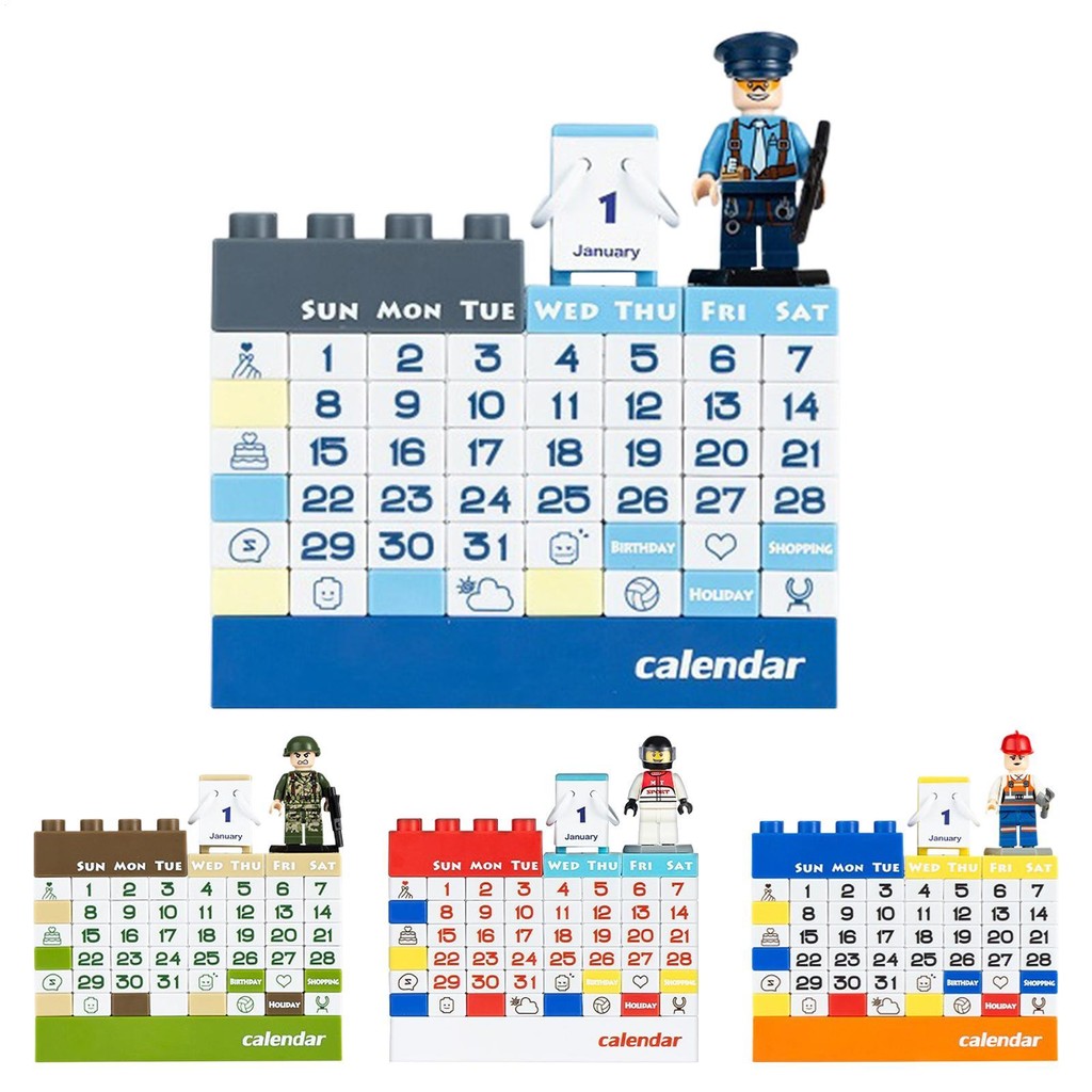 Desk Building Blocks Calendar Kids Building Block Cartoon Calendar ...