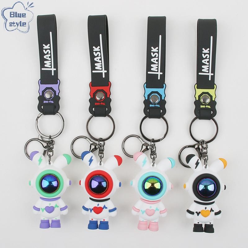 Bluestyle การ์ตูน Lightning กระต่ายพวงกุญแจน่ารักนักบินอวกาศตุ๊กตากระต่ายพวงกุญแจจี้กระเป๋าคู่รถ ...