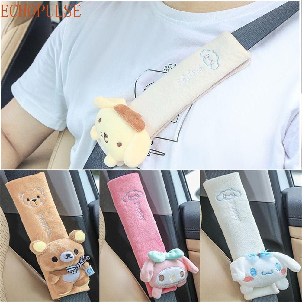 ECHOPULSE ฝาครอบเข็มขัดนิรภัยรถยนต์, Soft Plush Cinnamoroll เข็มขัด ...