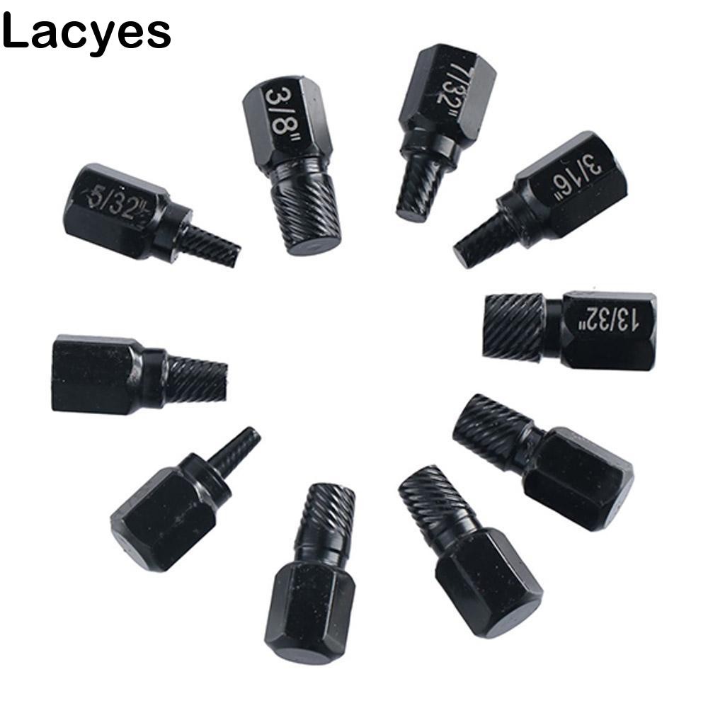 LACYES 10 ชิ้น Bolt Extractor, Stud Slip ฟัน Demolish Screw Extractor Kit, Multi-Spline Easy Out ...