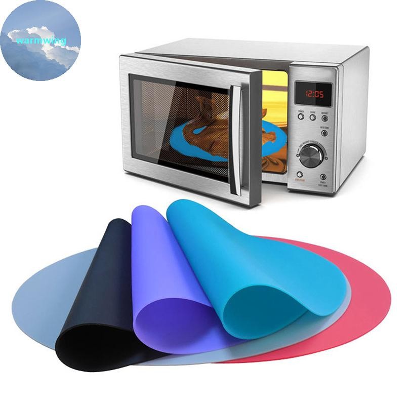 Warmwing 30 ซม.Non-Stick รอบเสื่อไมโครเวฟ Fryer Pad ทนซิลิโคน Baking Pad เตาแม่เหล็กไฟฟ้าตาราง ...