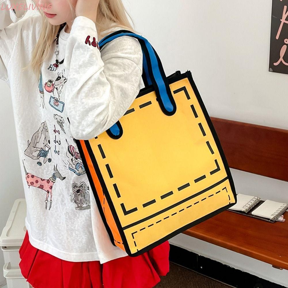 LUXELIVING 2D Anime Tote Bag,การ์ตูนผ้าใบกระเป๋าสะพายการ์ตูน,แบบพกพา ...