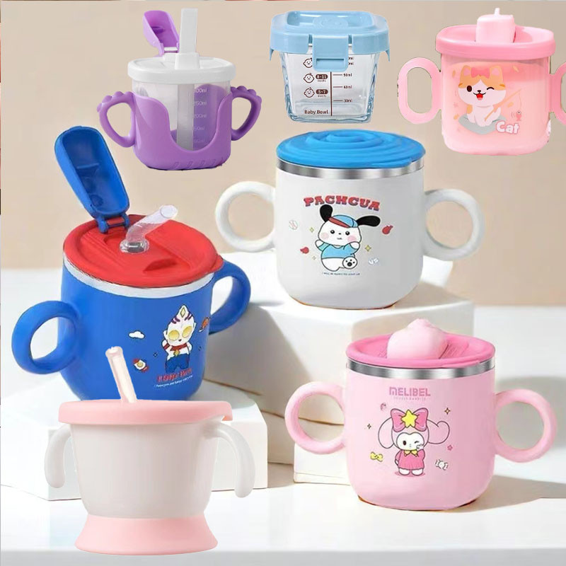 ถ้วยดื่มสําหรับเด็ก ลูกดื่มแก้วน้ำ 160ML กดน้ําออก ป้องกันการหายใจไม่ ...