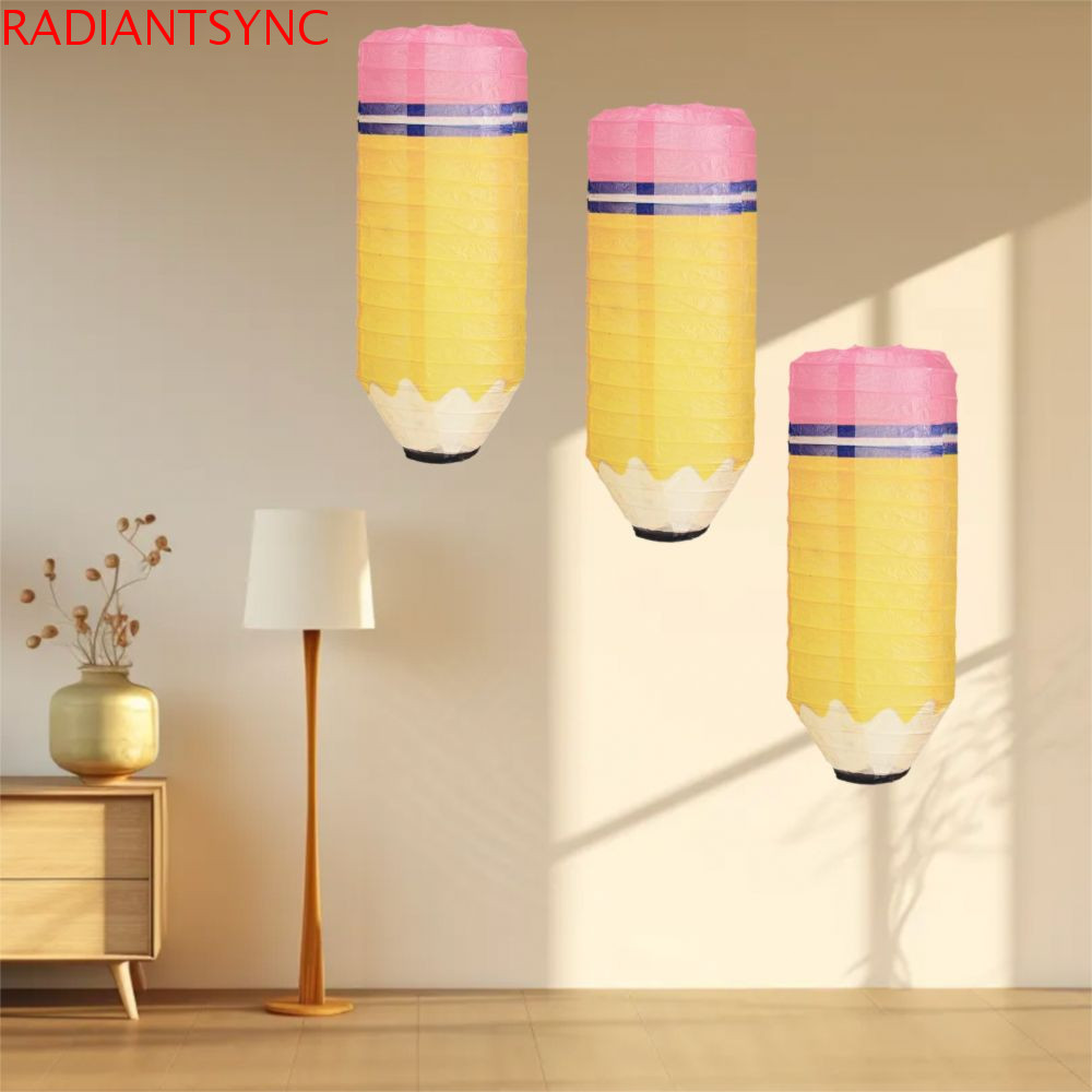 RADIANTSYNC โคมไฟกระดาษดินสอ 3 ชิ้น, Back To School Season โคมไฟเทศกาลแบบพกพา, โคมไฟ DIY ที่ไม่ ...