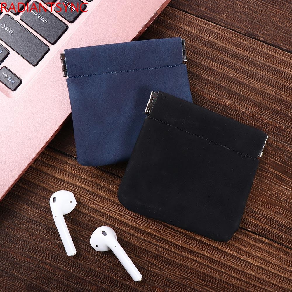 RADIANTSYNC USB Data Cable Organizer เงินเปลี่ยนกระเป๋าป้องกันฝุ่น PU หนังกระเป๋าเล็กหูฟัง ...