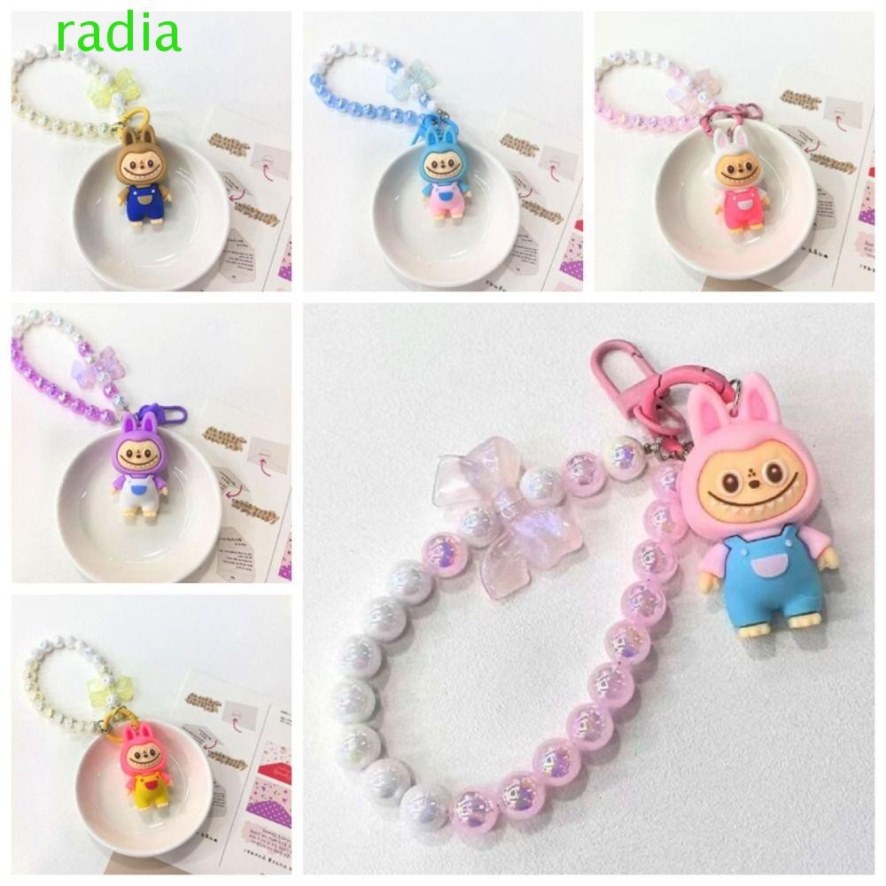 RADIANTZAP Stand Up Labubu จี้, PVC รอบลูกปัด Labubu ลูกปัดพวงกุญแจ ...