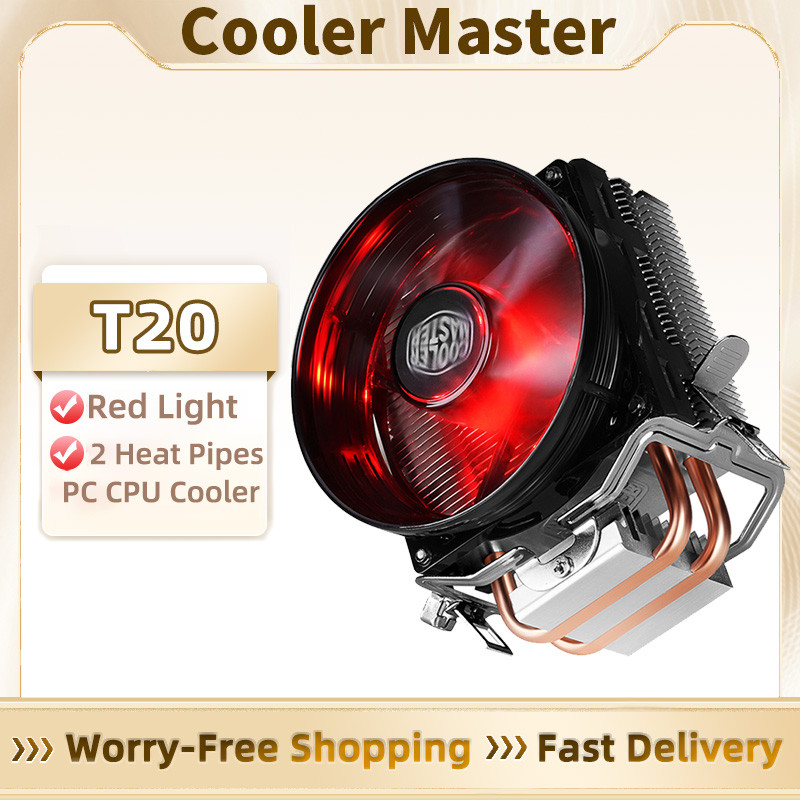 Cooler Master T20 CPU Cooler 3Pin Quiet Cooling พัดลม LED 2 ท่อความร้อน ...