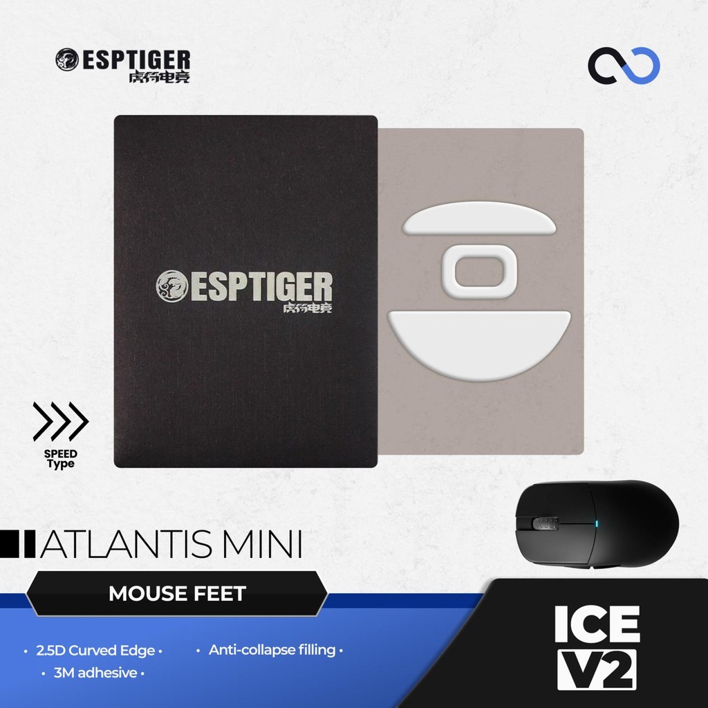 ESPTiger ICE V2 Lamzu Atlantis Mini Mouse Feet / Mouse Skate PTFE ...