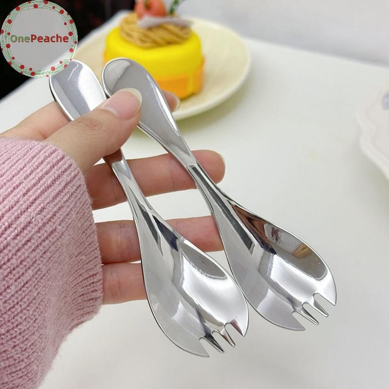 OnePeache ช้อนกลมสแตนเลสสุทธิสีแดง Golden Dinner ด้ามยาวกวนช้อนขนมหวาน ...