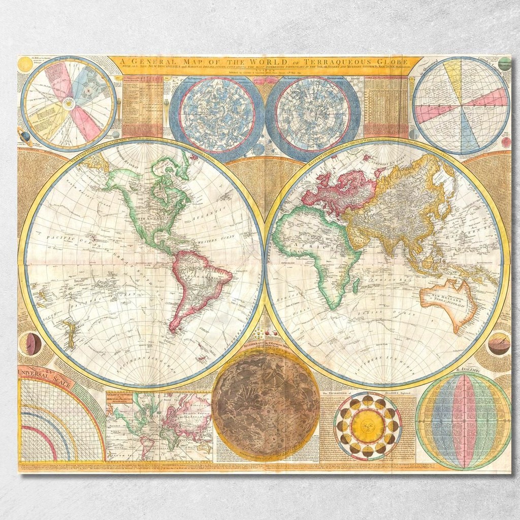 Painting Historical World Map With Astronomical Projection And ...
