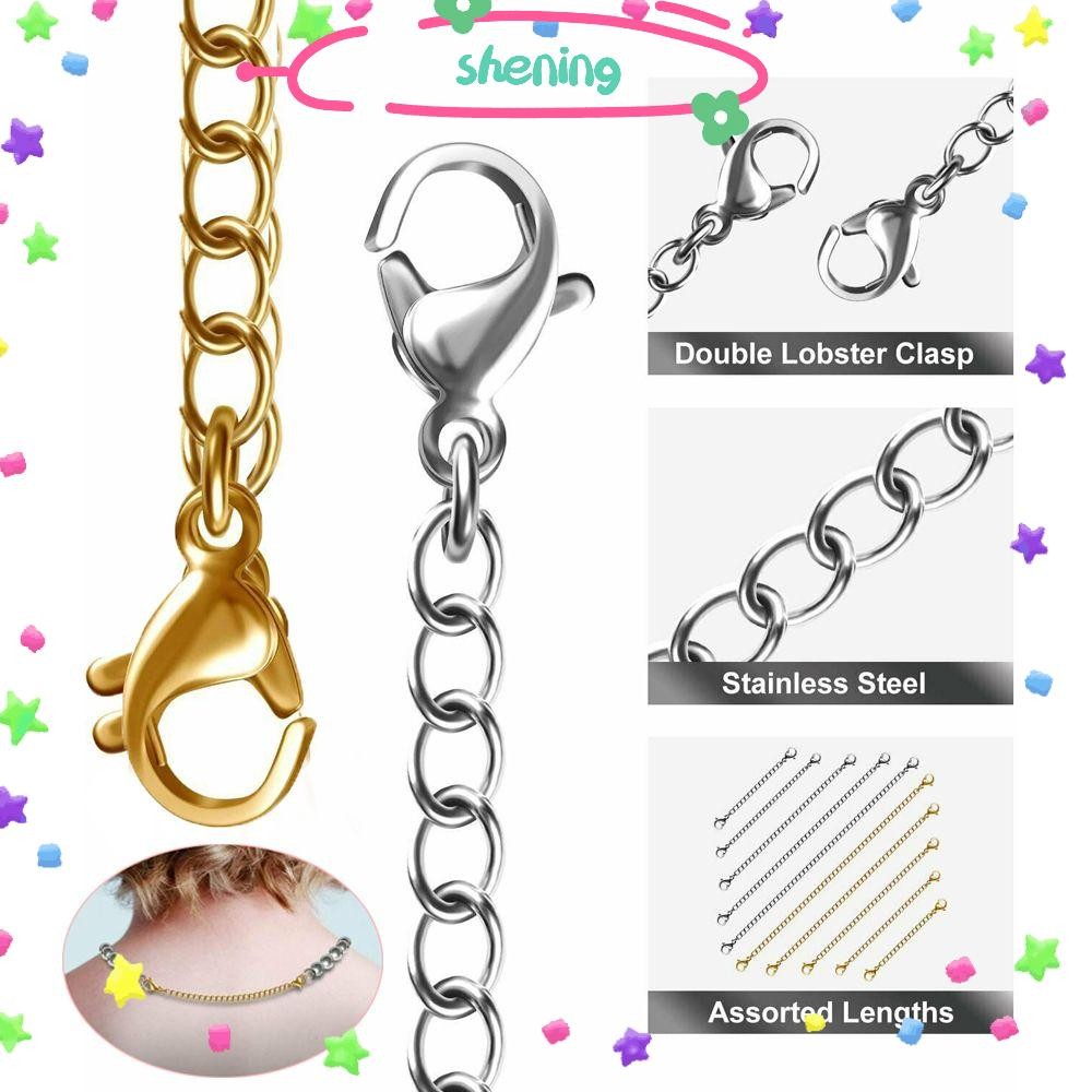SHENING Extender /Safety Chain Extender สแตนเลส Extender Chain Gold ...