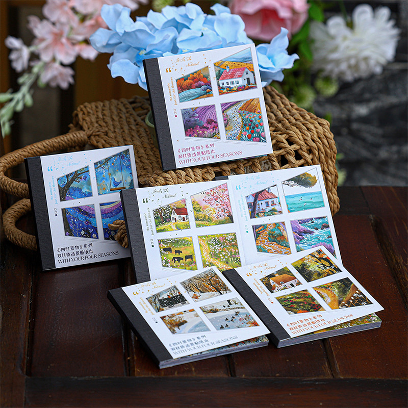 KOWEI 30 ชิ้น [ซีรีส์ทิวทัศน์สี่เวลา] เต็นท์แนวนอนธีมโฟร์ซีซั่นสติกเกอร ...